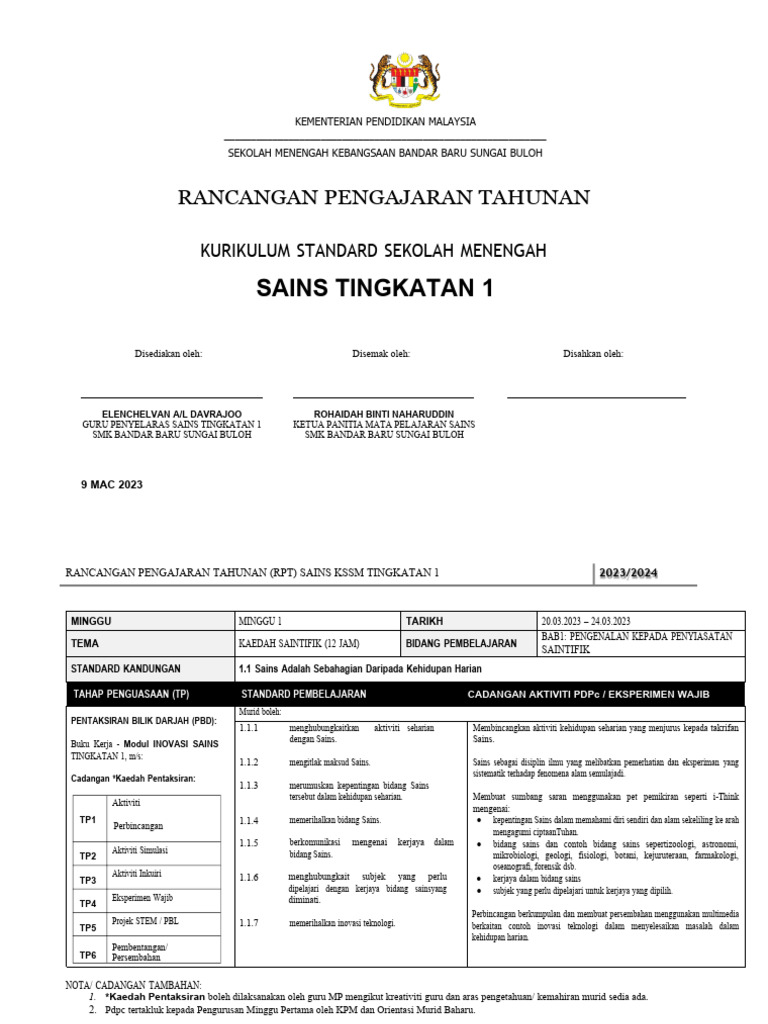 RPT - SC 1 2023 | PDF