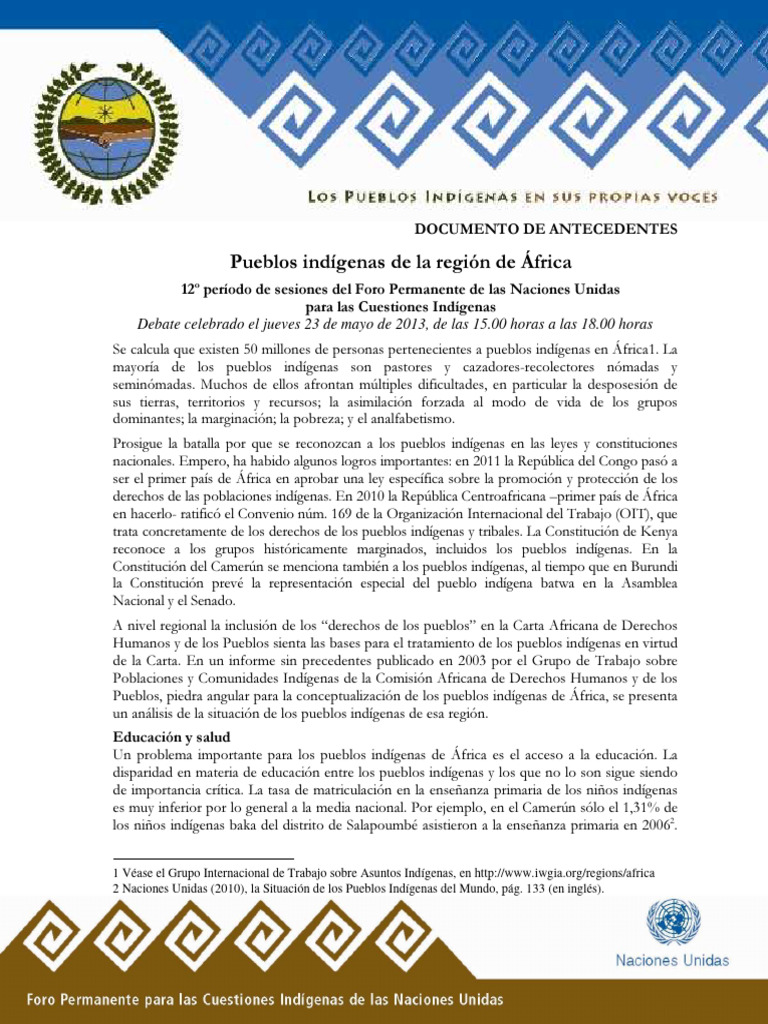 Fact Sheet - Africa - UNPFII-ES-12 | PDF | Ciencias sociales