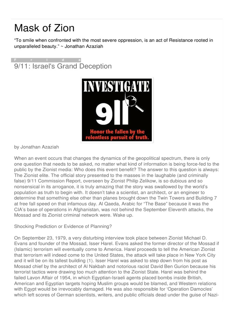 911 Israel's Grand Deception | PDF | September 11 Attacks 911 Israel's Grand Deception | PDF | September 11 Attacks