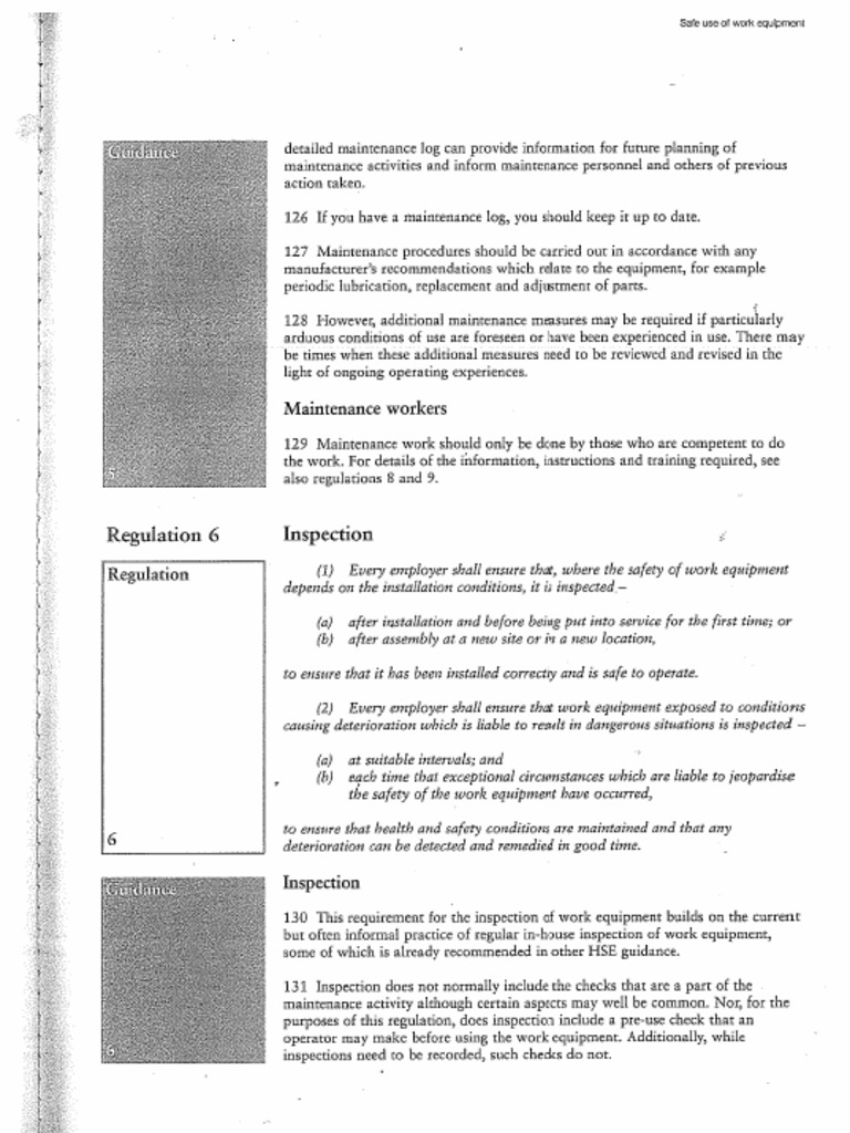 Extract PUWER Inspection | PDF