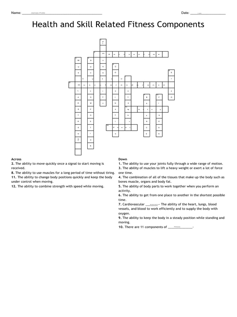 Health and Skill Related Fitness Components | PDF | Physical Fitness ...