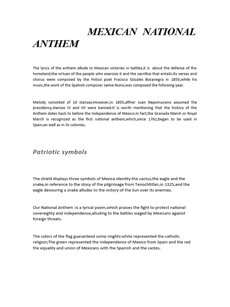 Mexican National Anthem | PDF