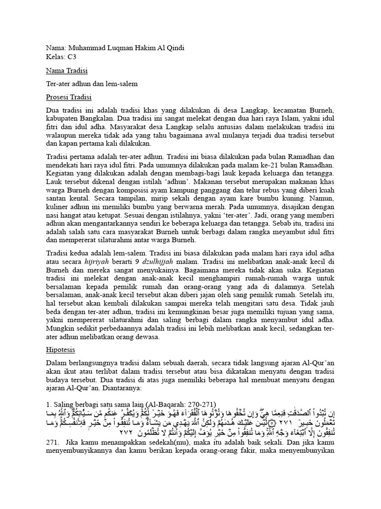 Muhammad Luqman Hakim Al Qindi - SosBud | PDF