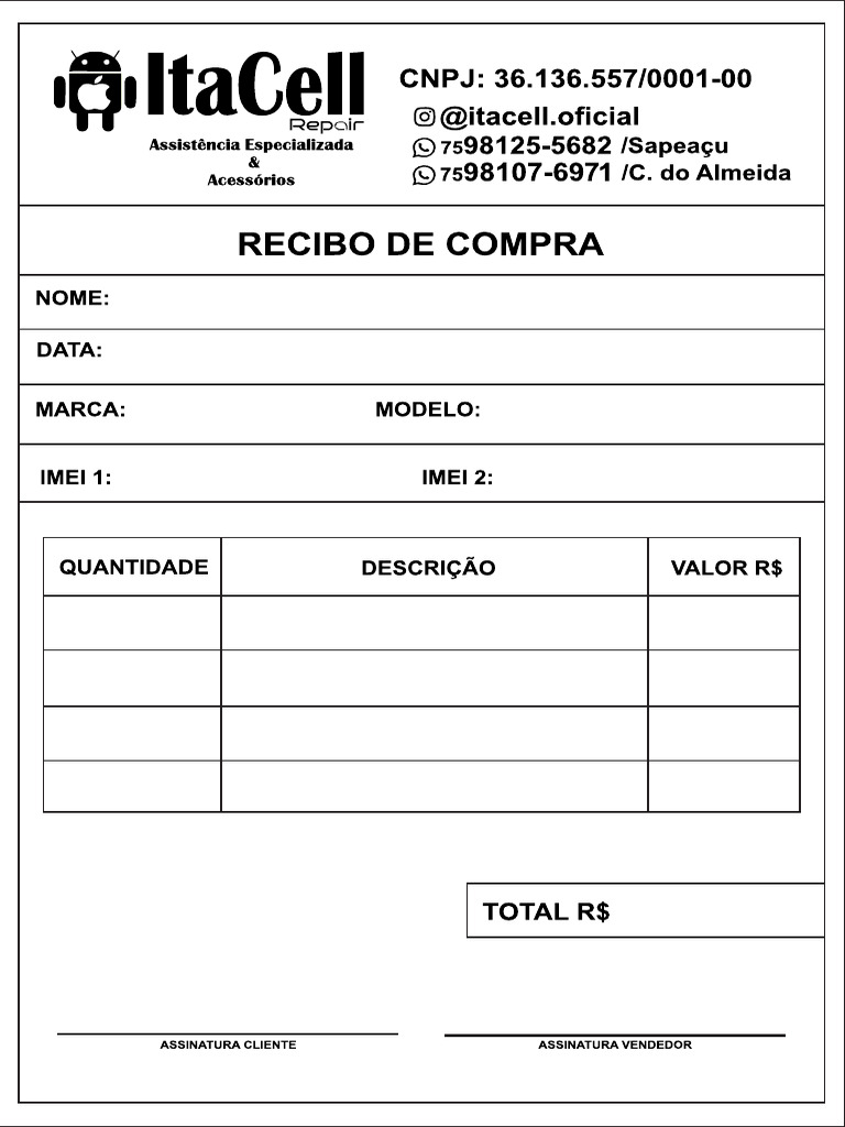 Recibo de Compra 10x15 | PDF