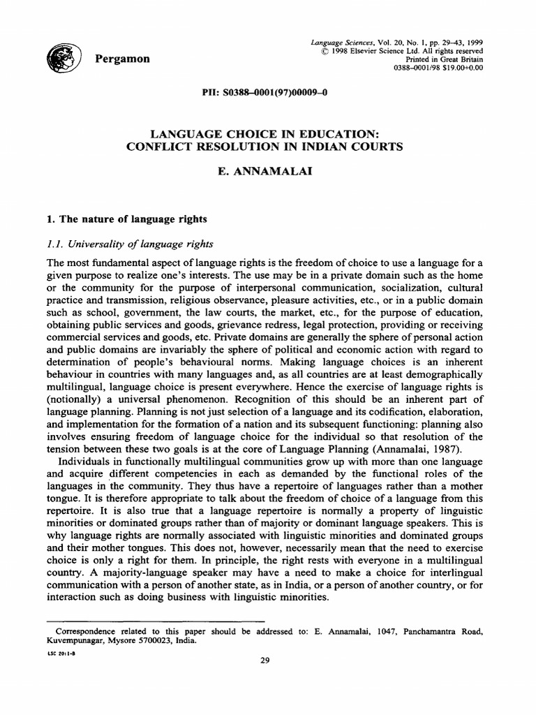 Language Choice in Education Conflict Re | PDF | Minority Group ...