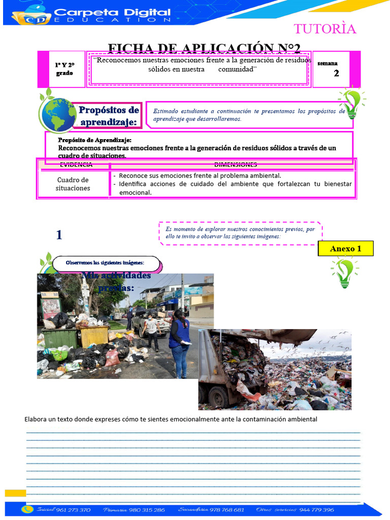 1° y 2°FICHA DE APLICACIÓN-SESIÓN.1-SEM.1-EXP.6-TUTORÍA. (1) | PDF | Las emociones | Aprendizaje
