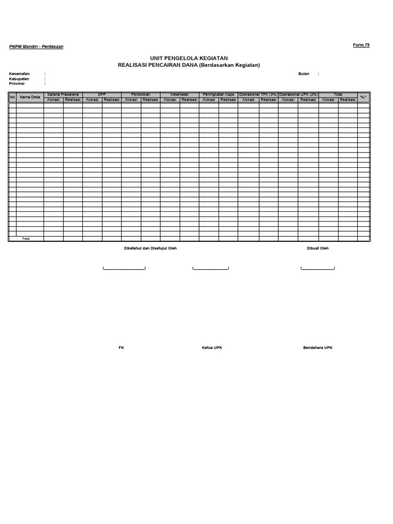 Form. 83. Laporan Arus Dana BLM Dan DOK | PDF