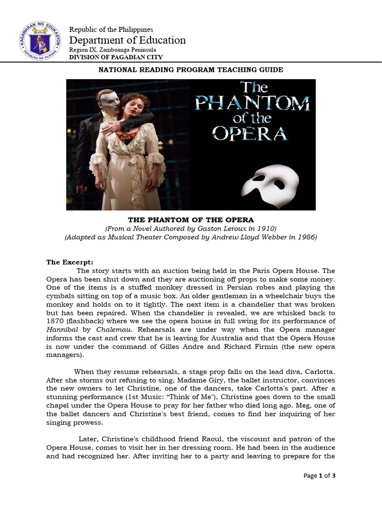 Phantom of The Opera For The Students | PDF | Erik (The Phantom Of The ...