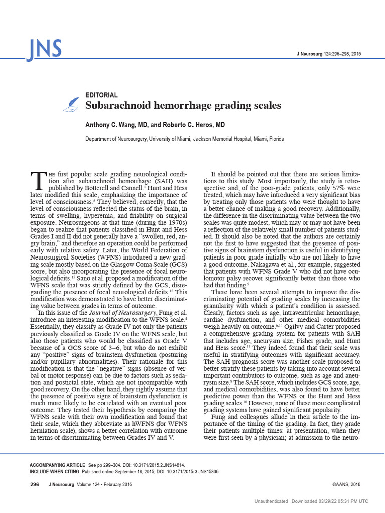 (19330693 - Journal of Neurosurgery) Editorial - Subarachnoid ...