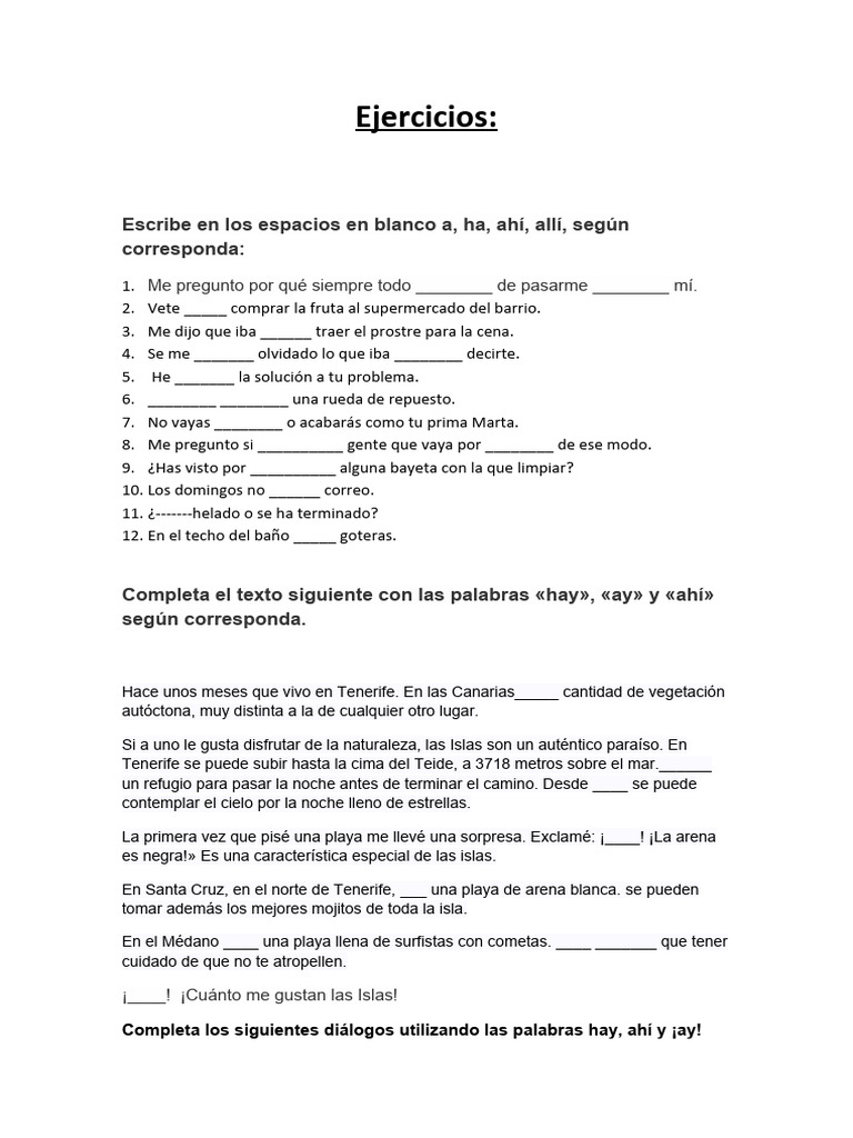 Ejercicios para Noveno Grado | PDF