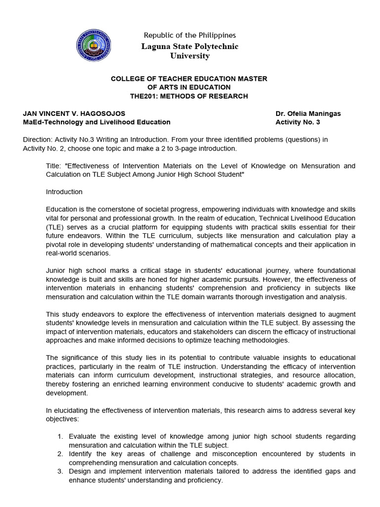 Activity3.2 Hagosojos MaEdTHE | Download Free PDF | Methodology | Knowledge Activity3.2 Hagosojos MaEdTHE | Download Free PDF | Methodology | Knowledge