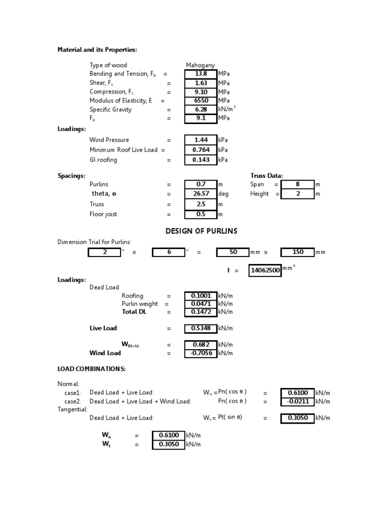 Residential Building Design Using Excel Program - Final | Truss | Bending