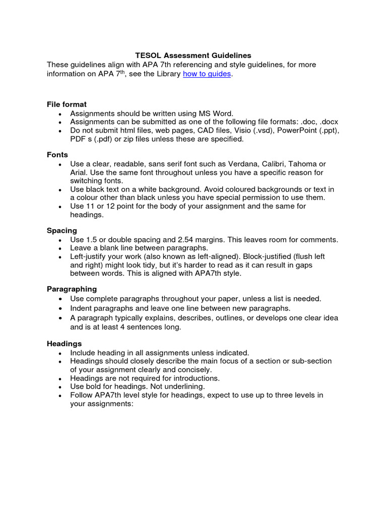 Layout and Formating Guidelines For Assessments | PDF | Paragraph | Text