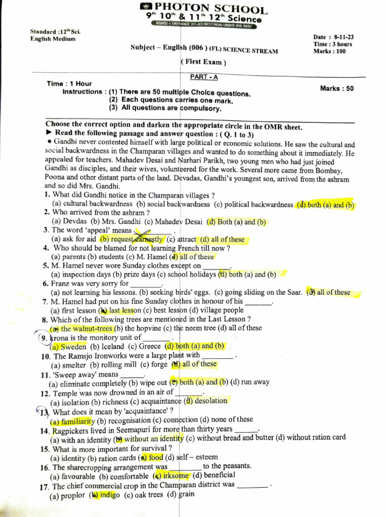 English Test Papers | PDF