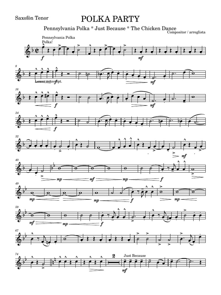 Polka Party Arrangements for Saxophone | PDF