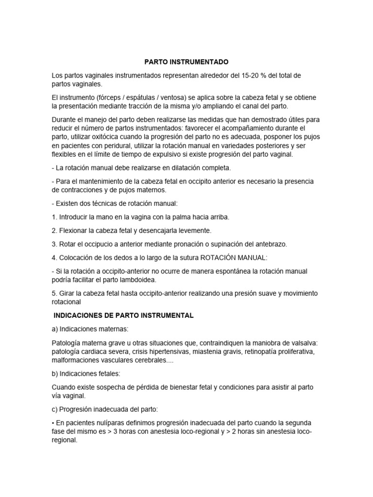 Parto Instrumentado | PDF