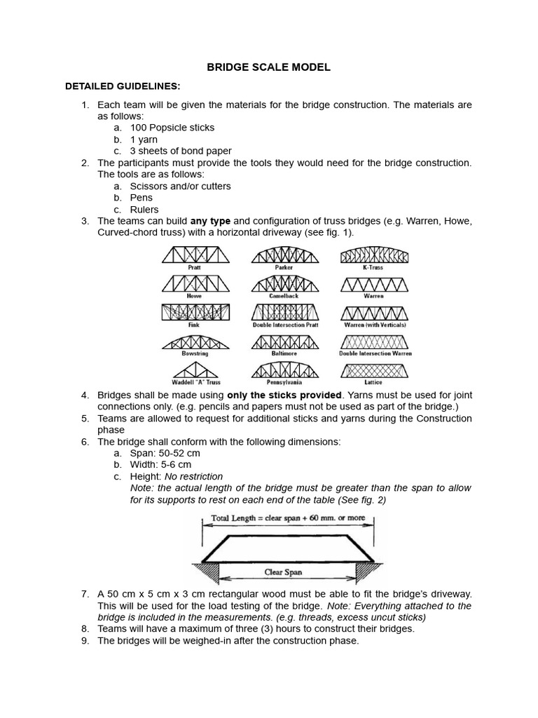 Bridge Building Competition Guidelines | PDF