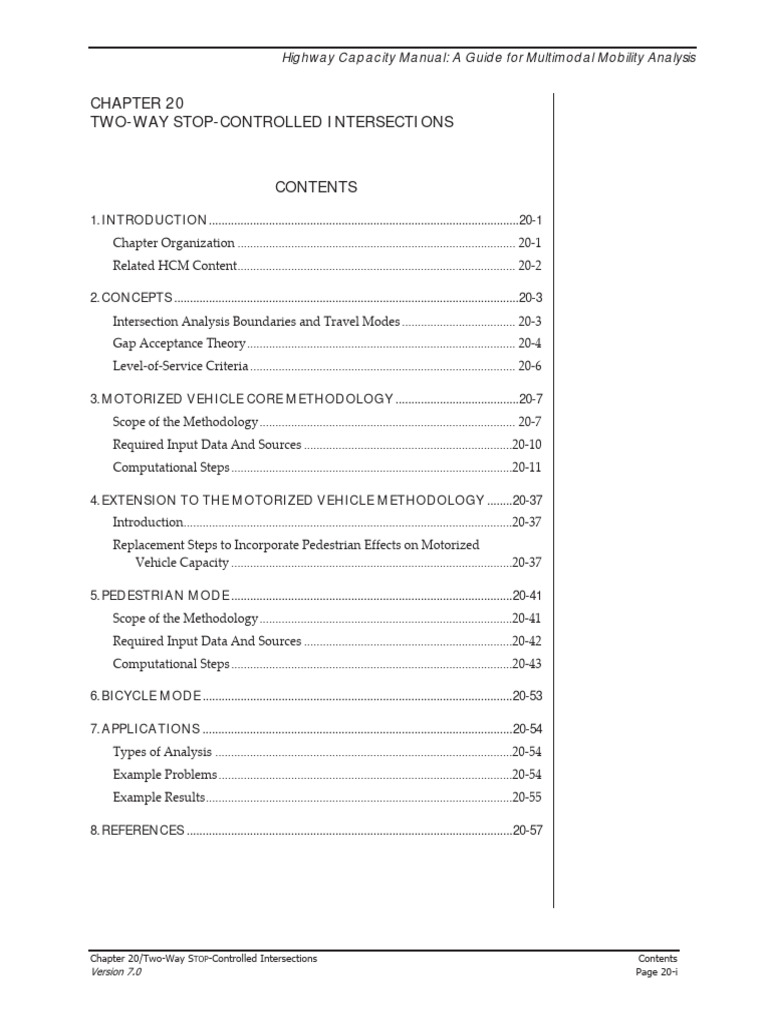 Chapter 20 - TWSC - From Highway Capacity Manual 2022 | PDF | Traffic ...
