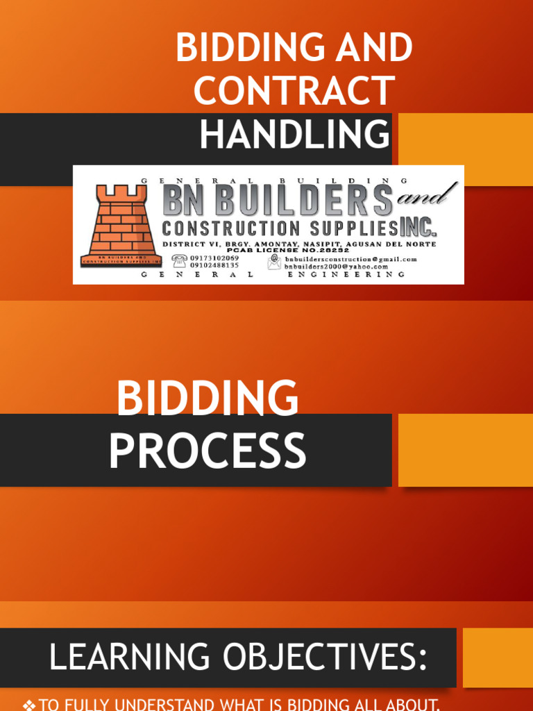 Bidding and Contract Handling Seminar | PDF | Request For Proposal ...