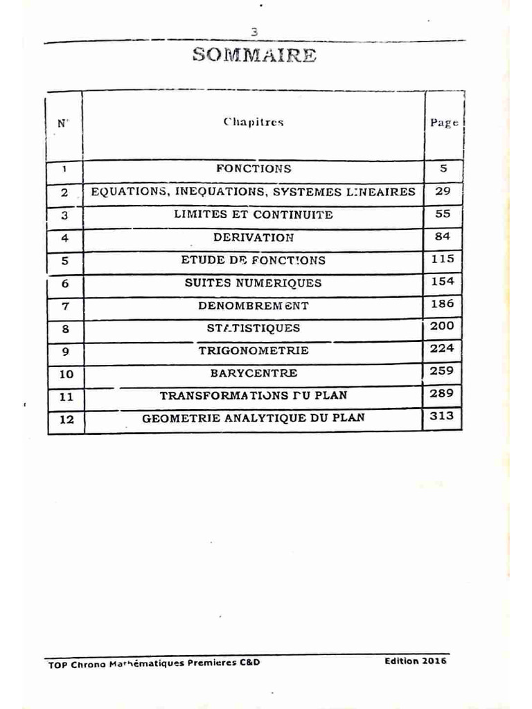 Top Chrono MATHS 1ere | PDF