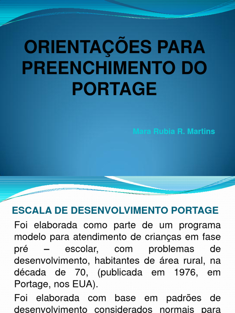 Orientações para Preenchimento Do Portage | PDF | Arte