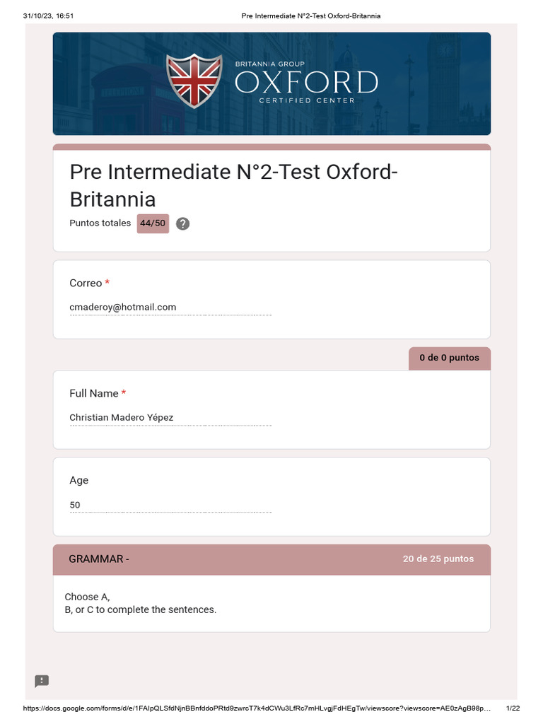 English Test for Pre-Intermediate Learners | PDF