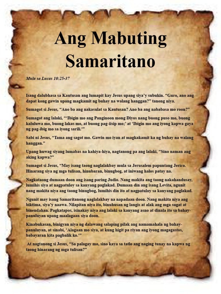 Ang Mabuting Samaritano | PDF Ang Mabuting Samaritano | PDF