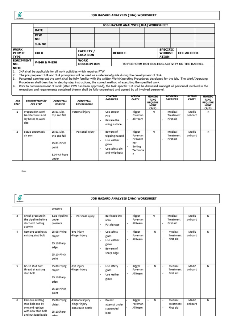 JHA - Hot Bolting Activity | PDF | Screw