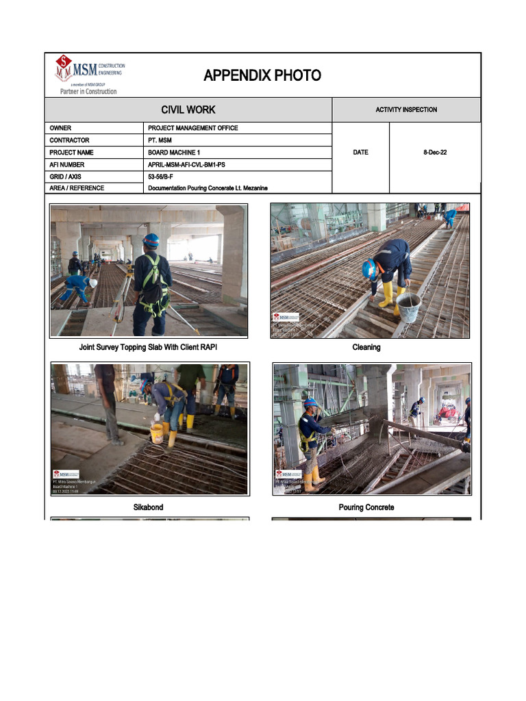 Civil Work Activity Inspection Report | PDF