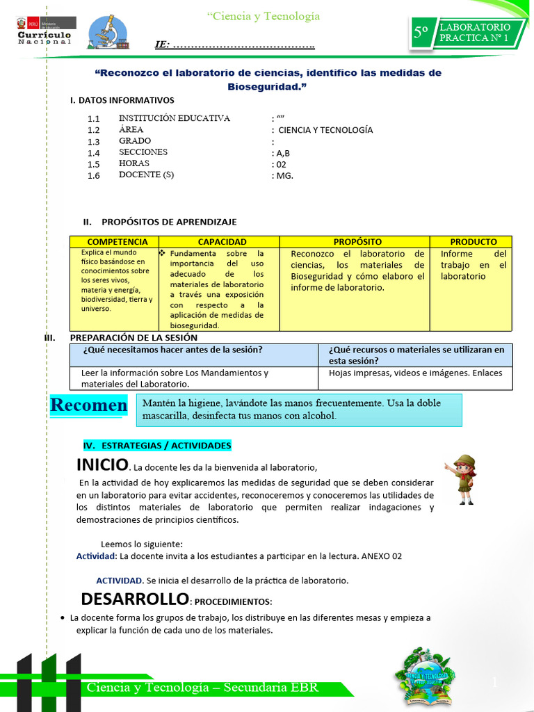 B5º SESION-Reconozco los materiales del laboratorio | PDF | Laboratorios B5º SESION-Reconozco los materiales del laboratorio | PDF | Laboratorios