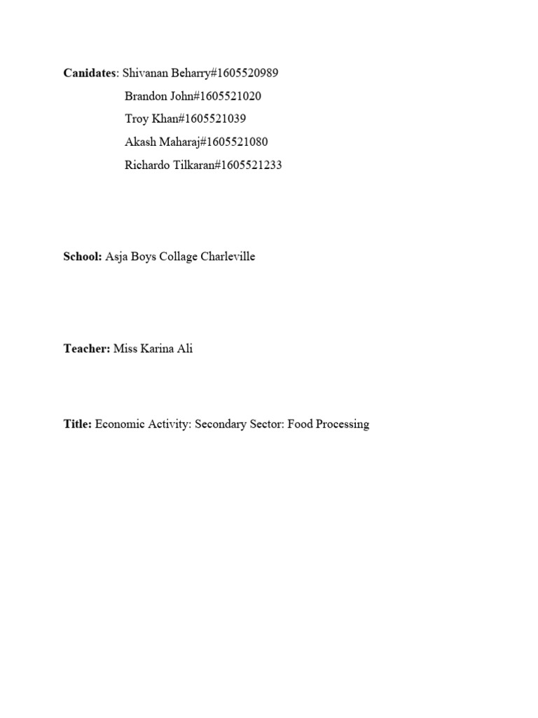 Geography SBA | PDF | Chart | Methodology