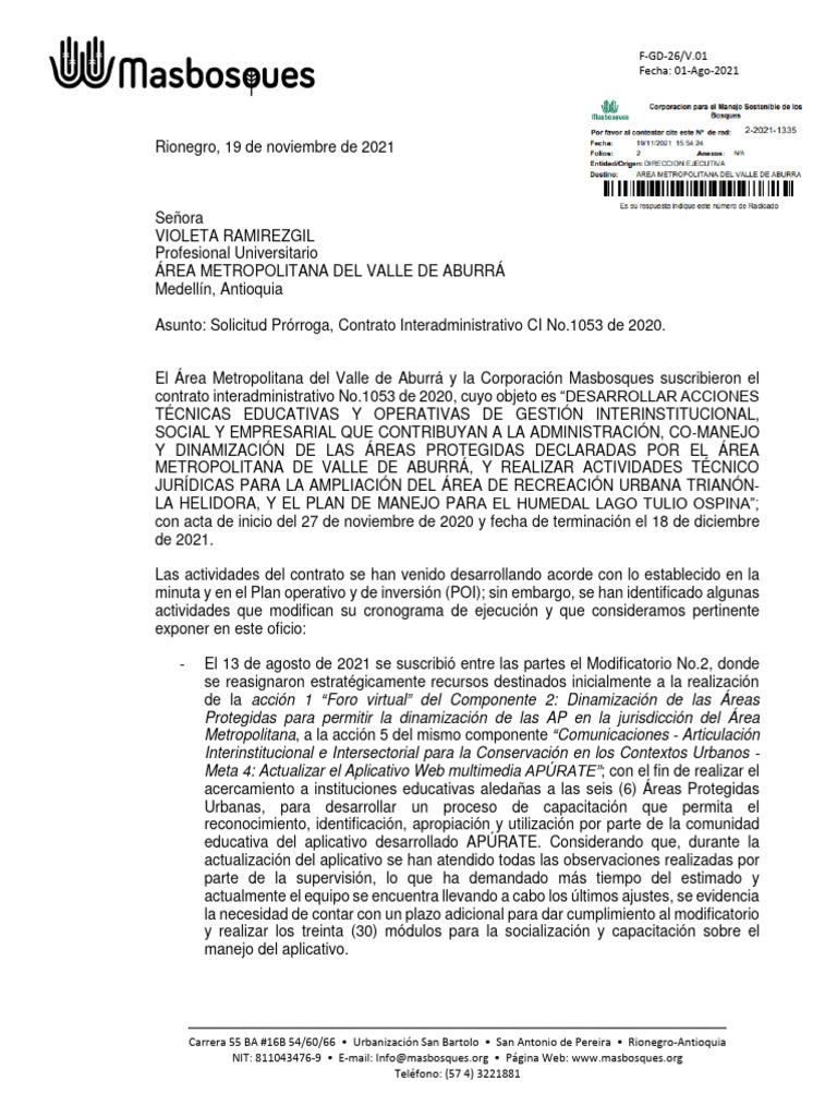 Solicitud de Prórroga | PDF