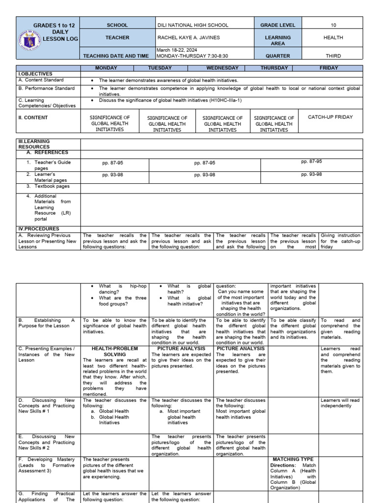 Health | PDF | Learning | Teachers