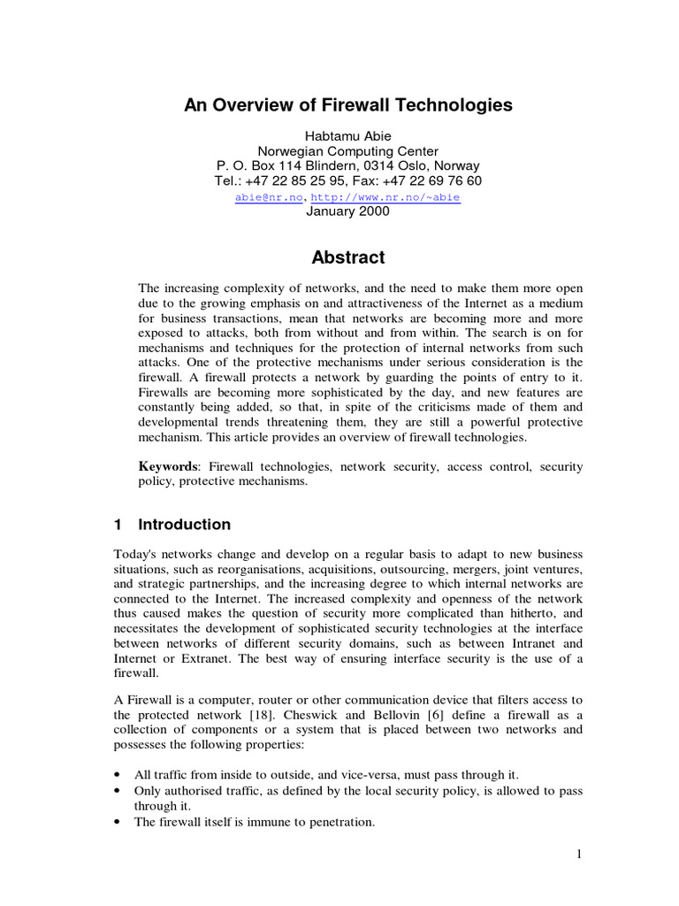 Firewall Technologies Overview | PDF | Proxy Server | Firewall (Computing)