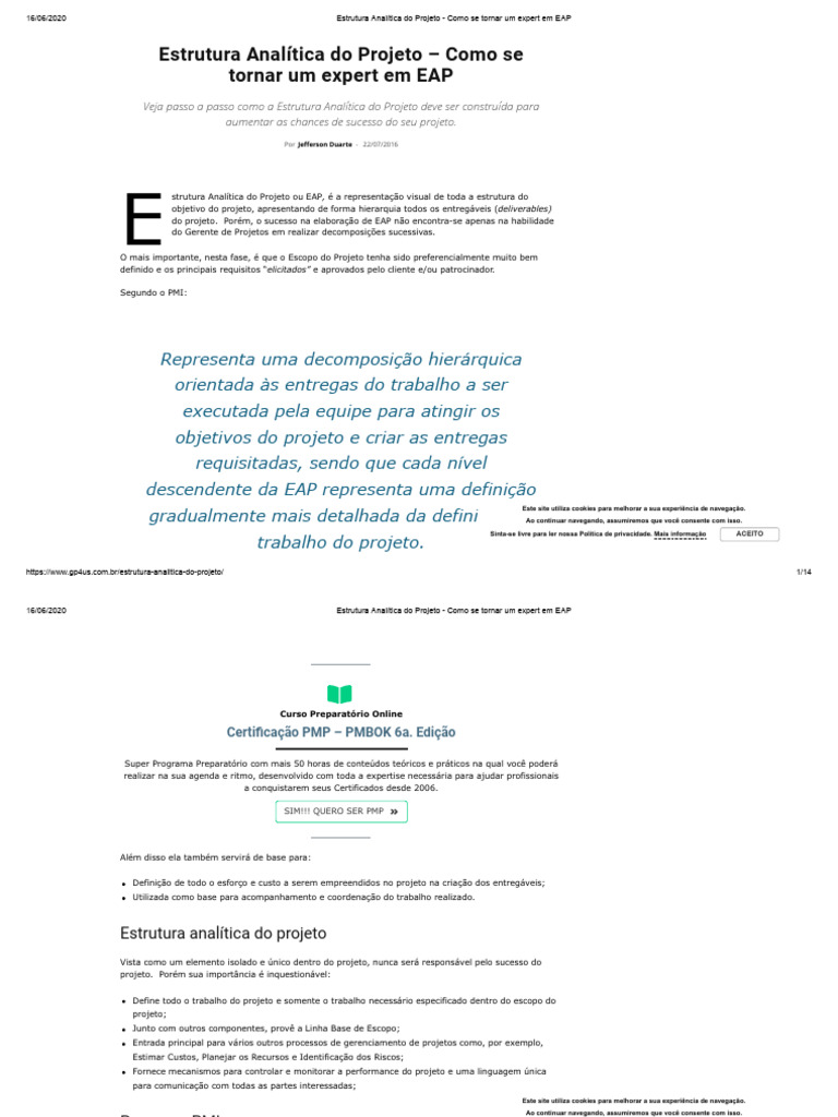 Estrutura Analítica Do Projeto - Como Se Tornar Um Expert em EAP | PDF | Gestão de projetos ...