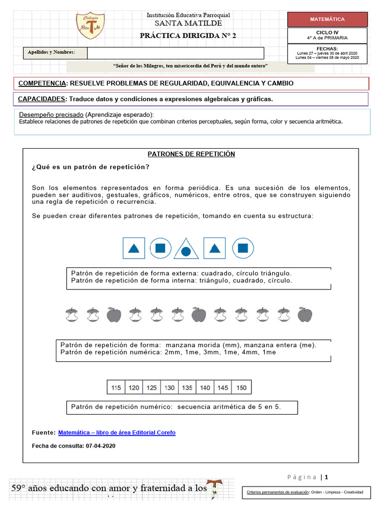 Ii Práctica Dirigida - 4° A | PDF | Matemáticas