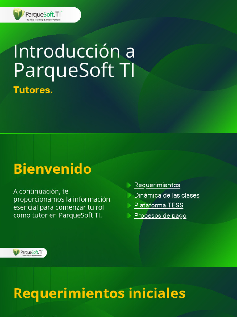 Instrucciones de TESS para Tutores - ParqueSoft TI | PDF Instrucciones de TESS para Tutores - ParqueSoft TI | PDF
