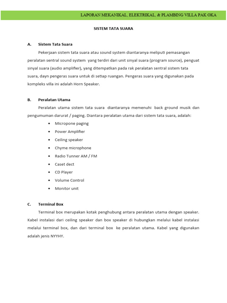 6. Perhitungan Teknis Tata Suara | PDF