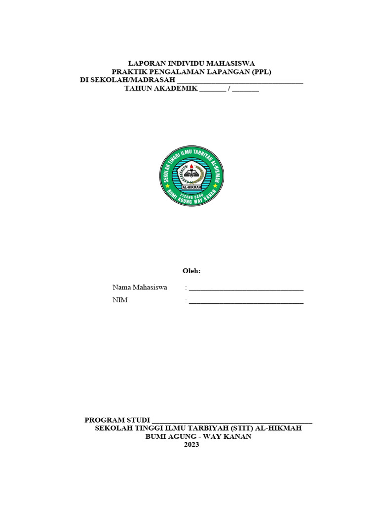Template Laporan PPL Individu | PDF