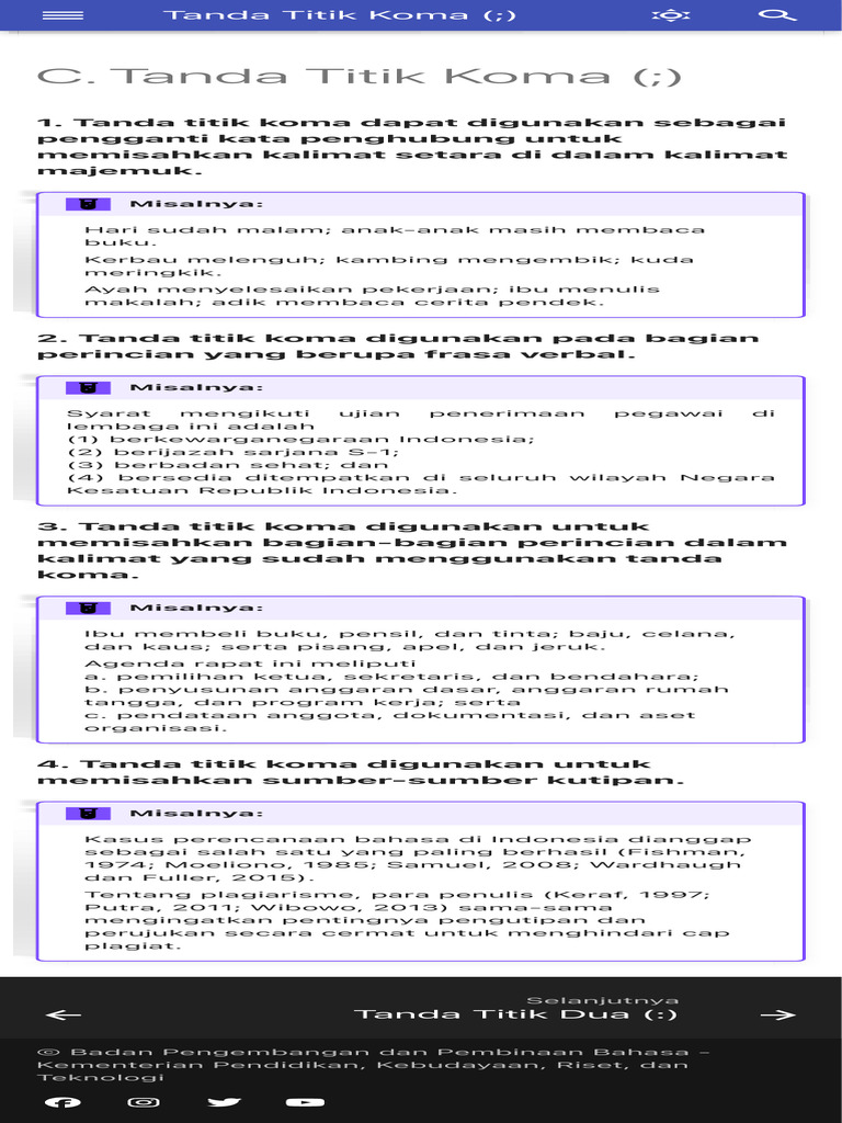 Panduan Penggunaan Tanda Titik Koma | PDF | Seni & Disiplin Bahasa