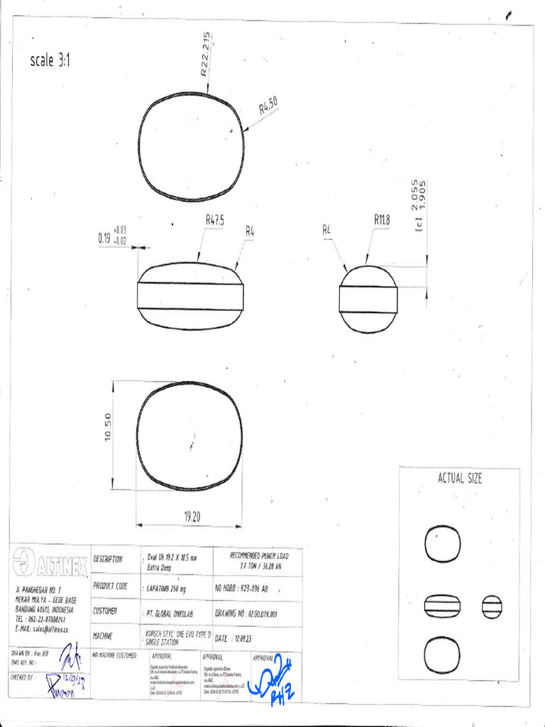 Drawing Gof Lapatinib 250 Korsch - FXR Eys | PDF