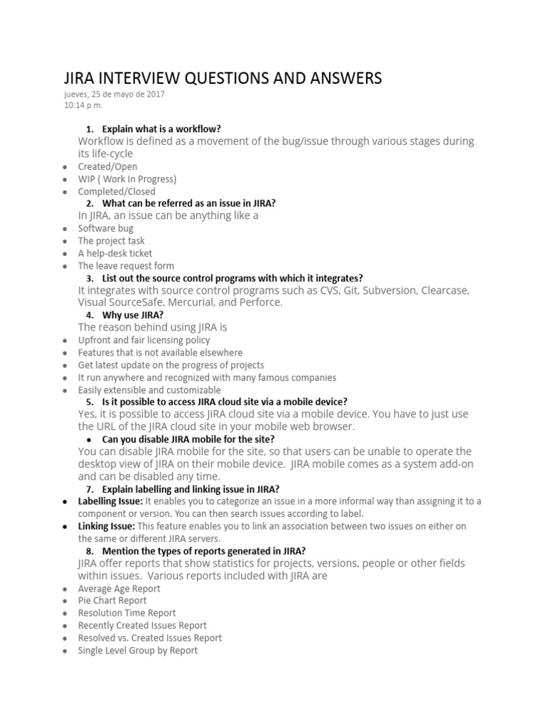 Jira Interview Questions and Answers | PDF | Scrum (Software Development) | Agile Software ...