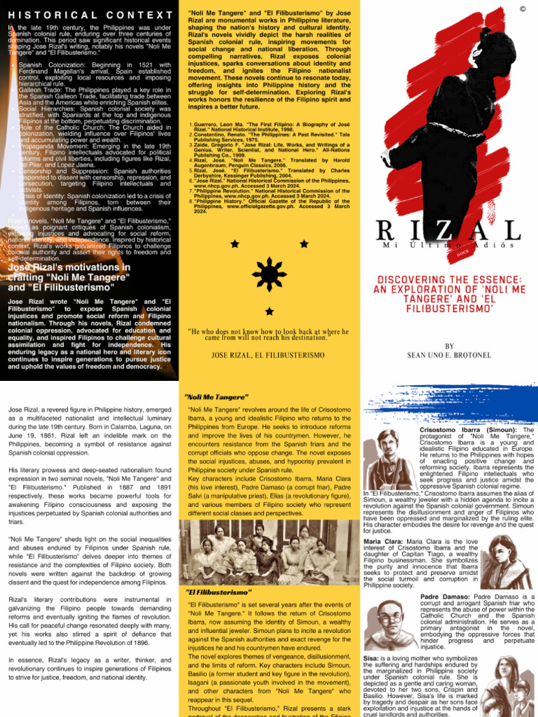LIFES AND WORK OF RIZAL - BROCHURE | PDF