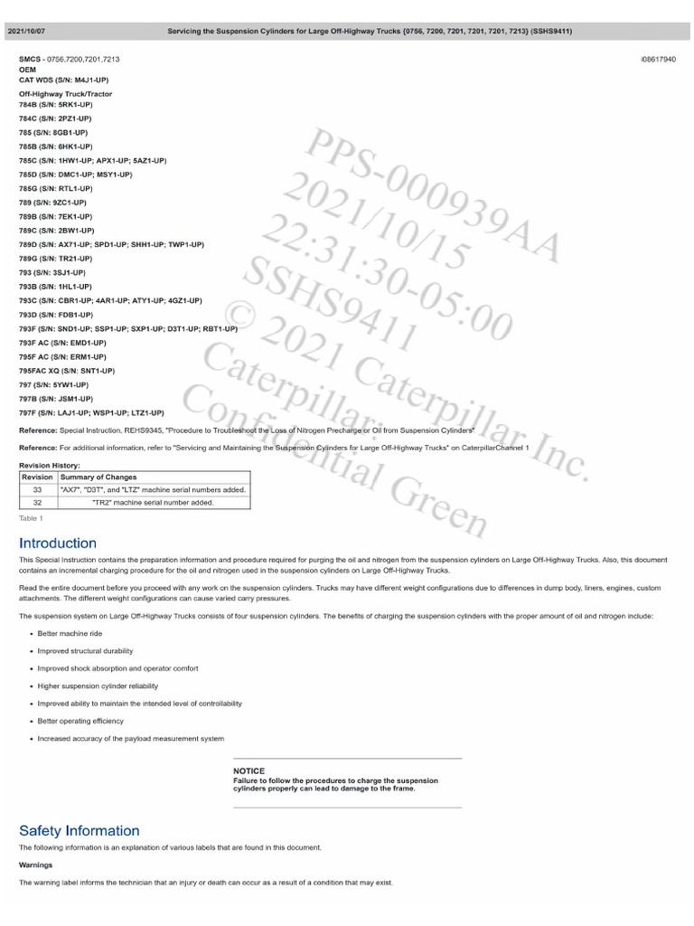 Servicing The Suspension Cylinders For OHT | PDF