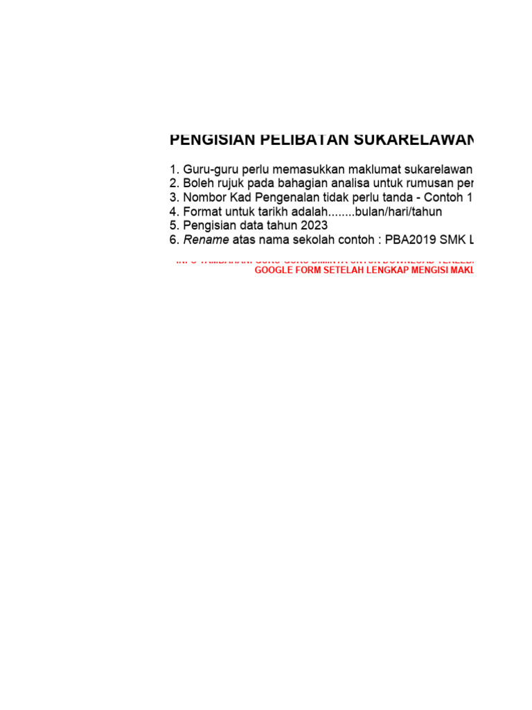Pengisian Data Sukarelawan Sekolah | PDF