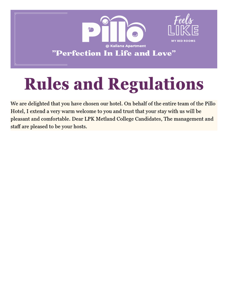 Rule & Regulation Exclusive Classes (Eng) - LPK Metland College | PDF ...