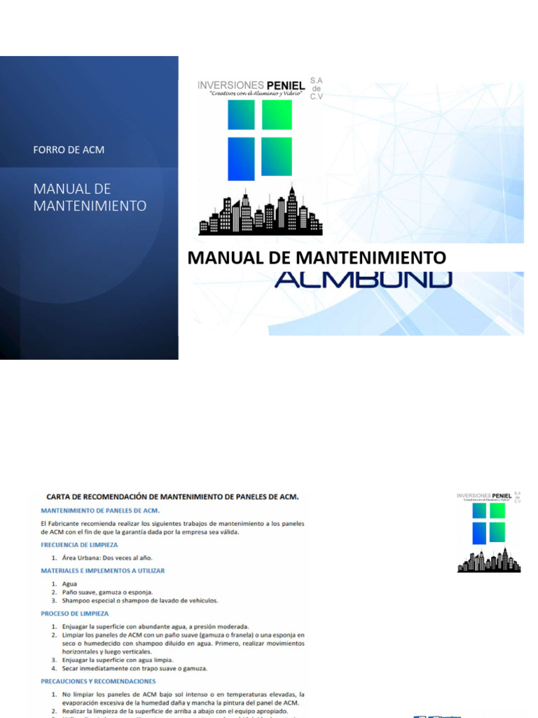 MANUAL DE MANTENIMIENTO-ACM-INVERSIONES PENIEL | PDF