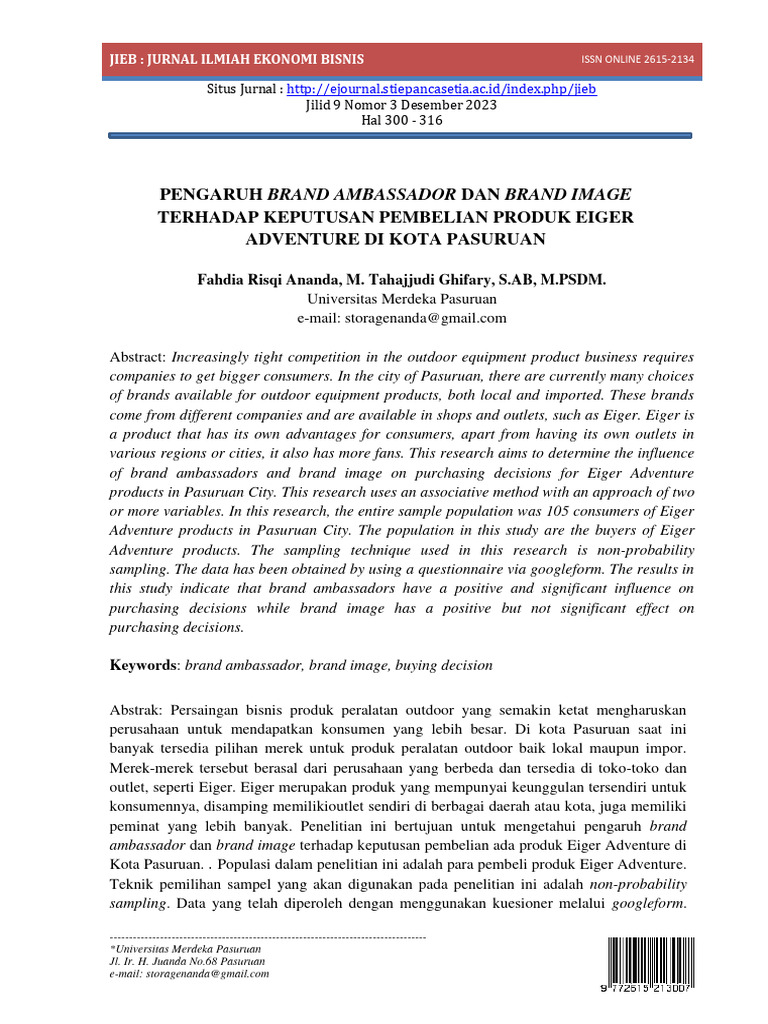 Pengaruh Brand Ambassador Dan Brand Image Terhadap Keputusan Pembelian ...