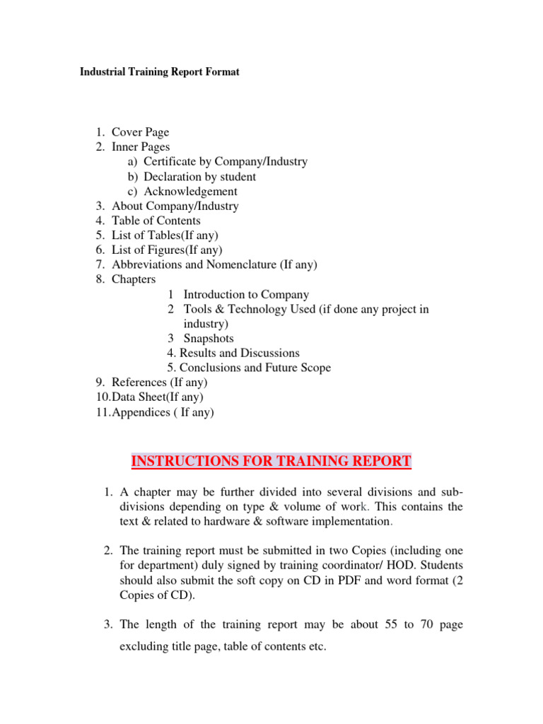 Industrial Training Format 8th Semester | PDF | Computing