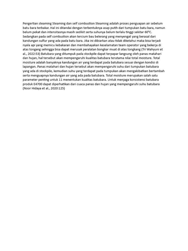 Pengertian Steaming Steaming Dan Self Combustion Steaming Adalah Proses ...
